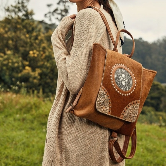 Myra Bag | Bags | Nwt Myra Bag Leather Cowhide Hairon Canvas Boho ...